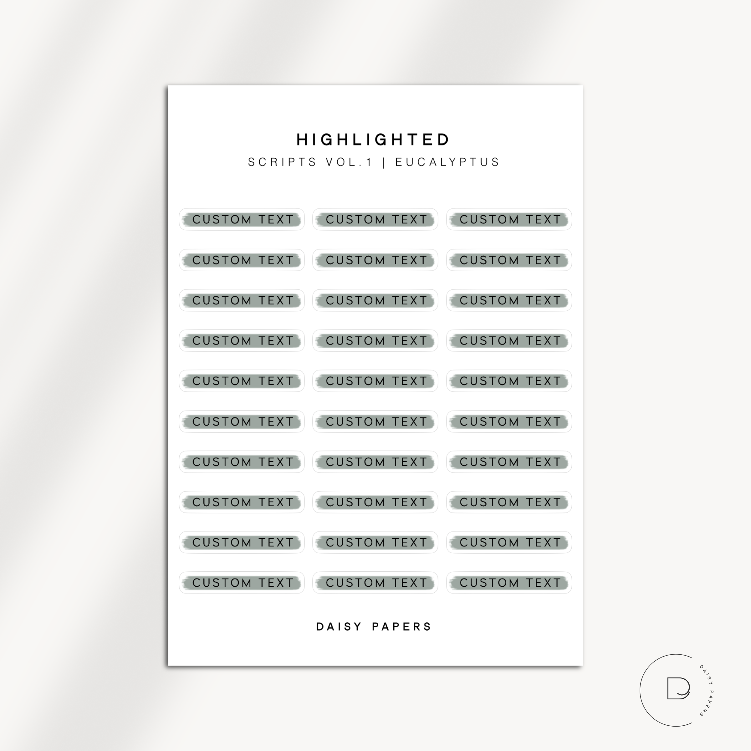 HIGHLIGHTED SCRIPTS VOL.2 - CUSTOM SCRIPTS – shopdaisypapers